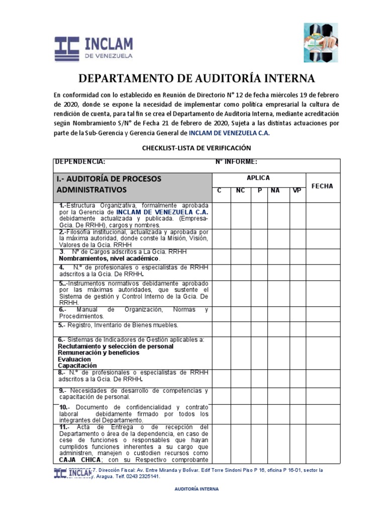 Check List RRHH | PDF | Gestión de recursos humanos | Auditoría
