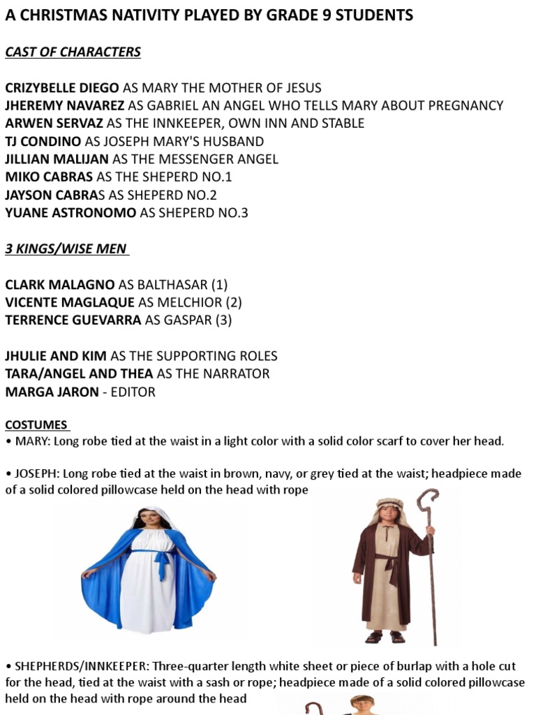 Grade 9 Nativity Play Script | PDF | Biblical Magi | Mary, Mother Of Jesus