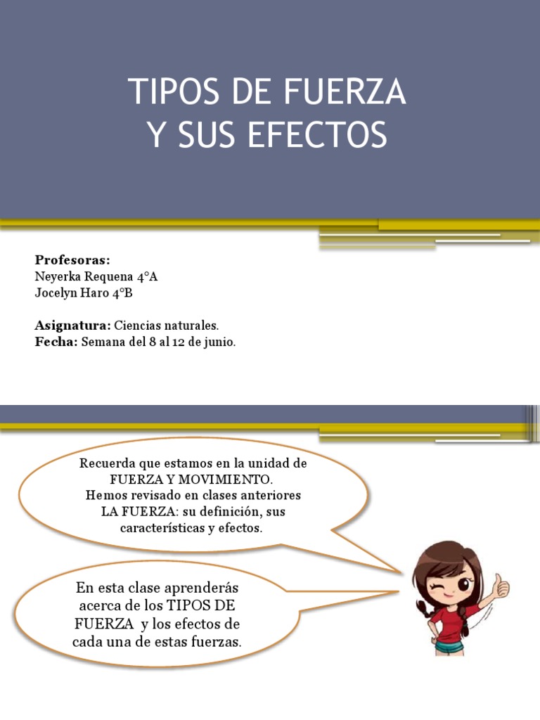 TIPOS DE Fuerza y Sus Efectos | PDF | Fuerza | Fricción