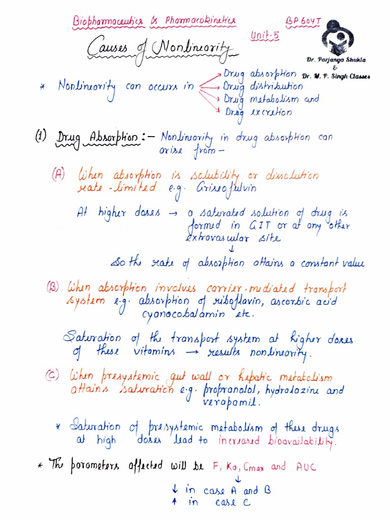 Causes of Nonlinearity | PDF | Pharmacology | Drugs