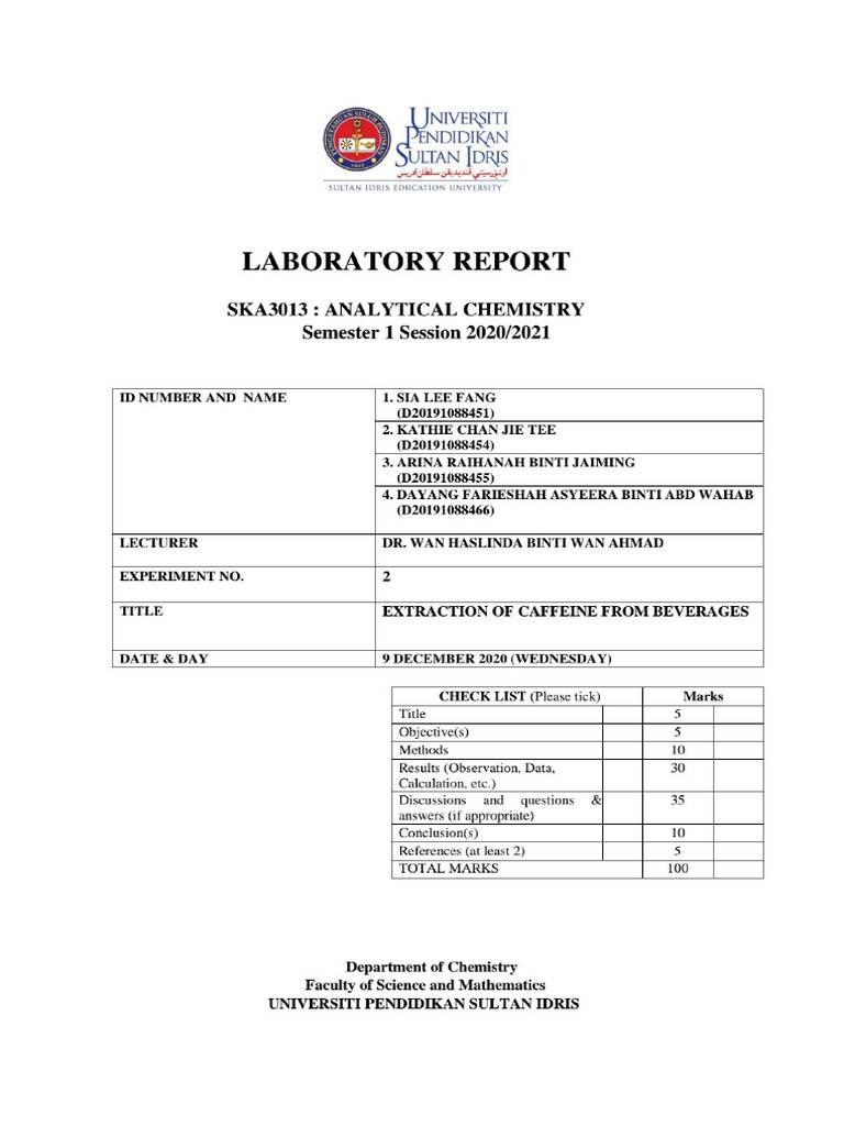 Lab Report 2 Ska3013 | PDF