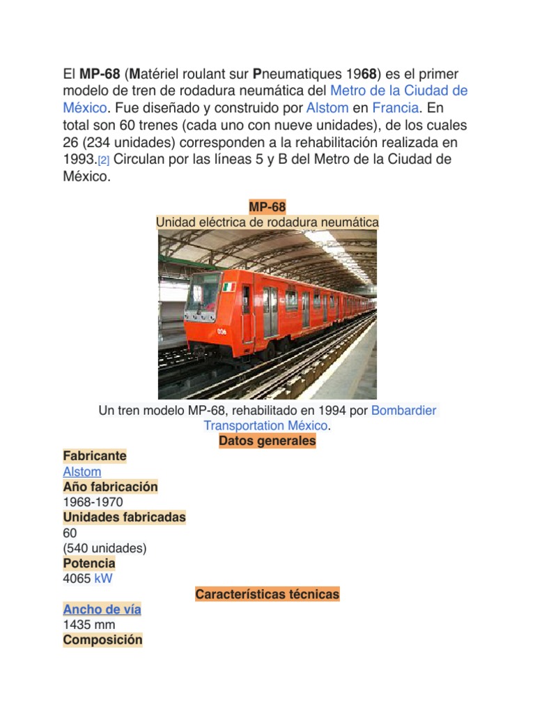 MP 68 | PDF | Tren | Transporte ferroviario