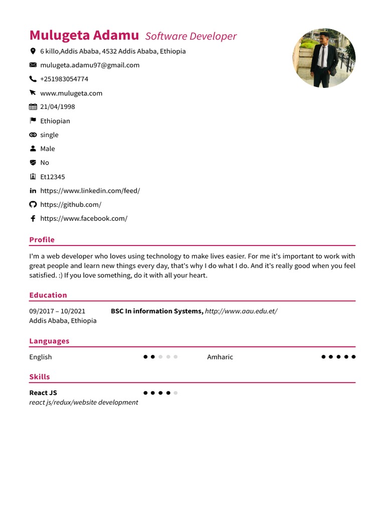 Mulugeta Adamu Resume 02 08 2022 11 11 31 Pdf 