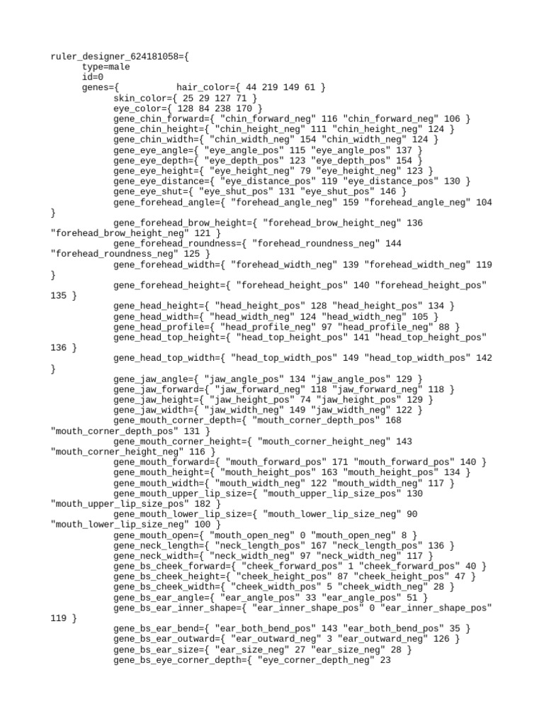 CK3 Custom Character DNA Overview | PDF | Computers
