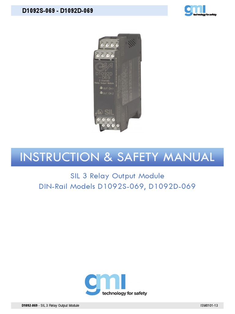 Instruction & Safety Manual: SIL 3 Relay Output Module DIN-Rail Models ...