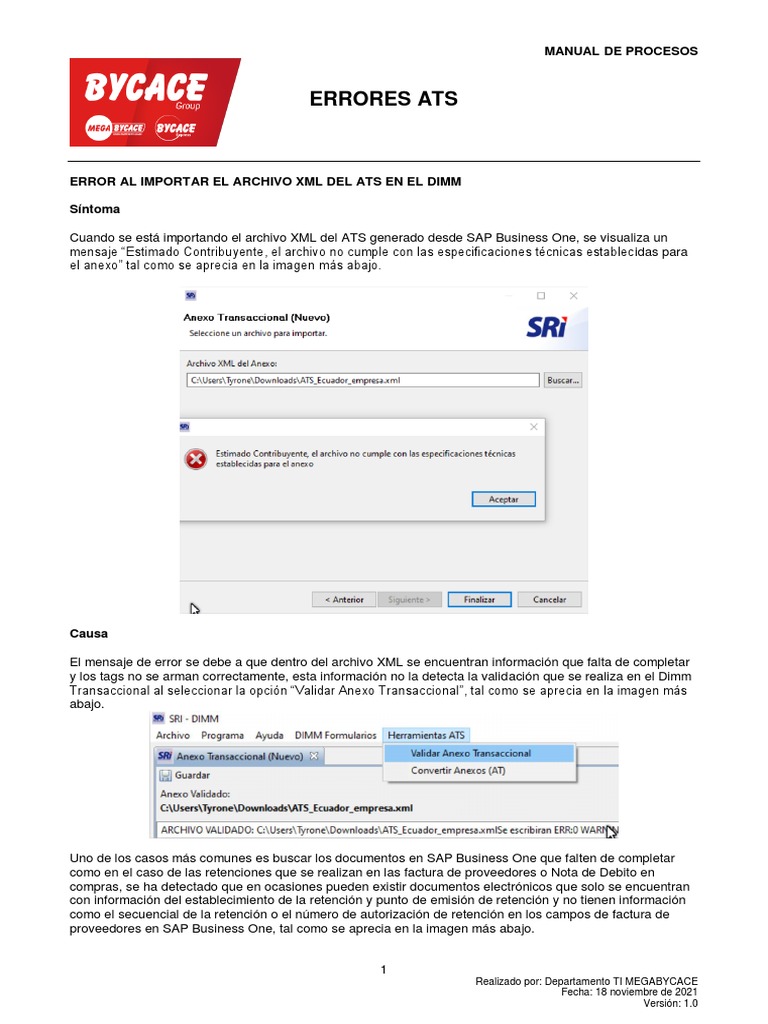 Errores Ats | PDF | Informática | Gestión de tecnología de la información