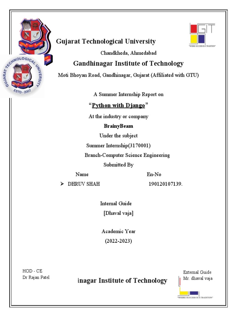 Summer Internship Report Format | PDF | Computing