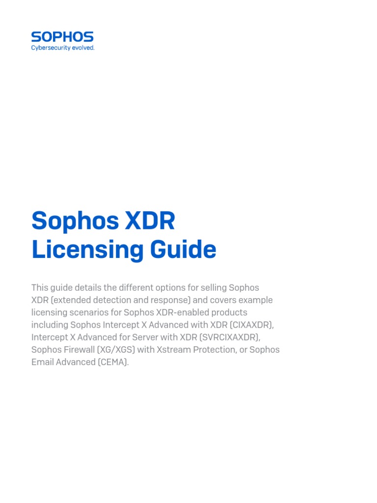 Sophos XDR Licensing Guide | PDF | Information Technology Management | Computer Engineering