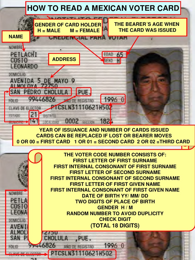 How To Read A Mexican Voter Card - Como Saber Si Una IFE Es Falsa ...
