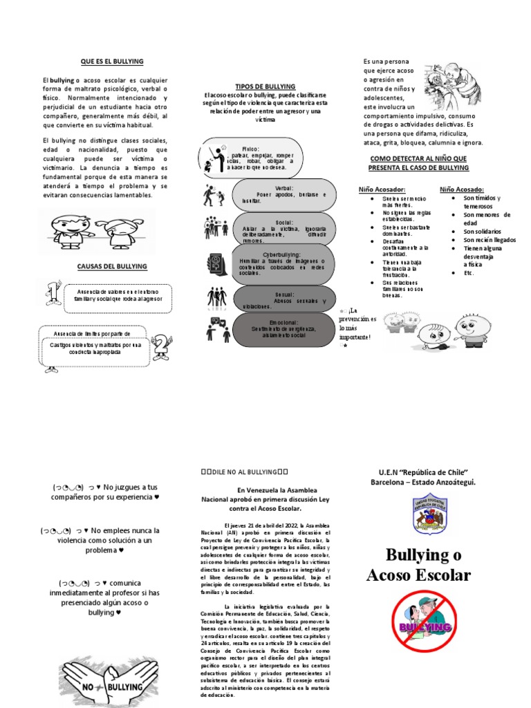 Triptico Bullying | PDF | Acoso cibernético | Agresión