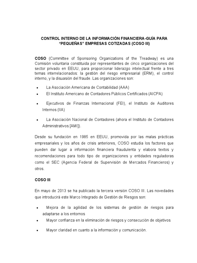 Coso 3 | PDF | Business | Auditoría