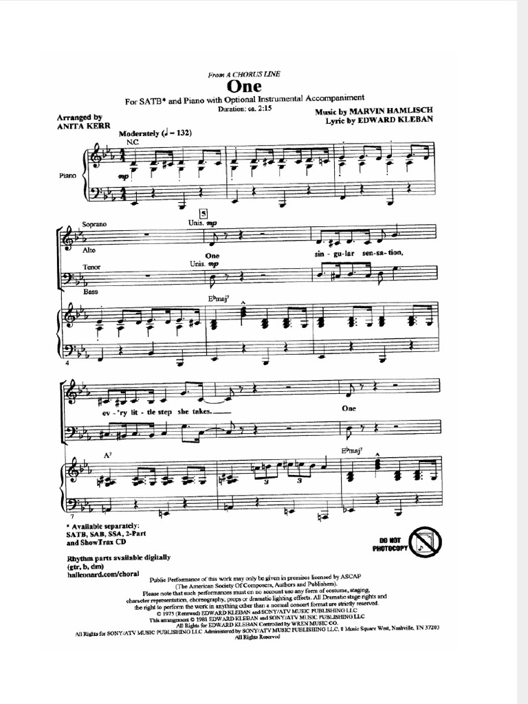 One - a Chorus Line | PDF