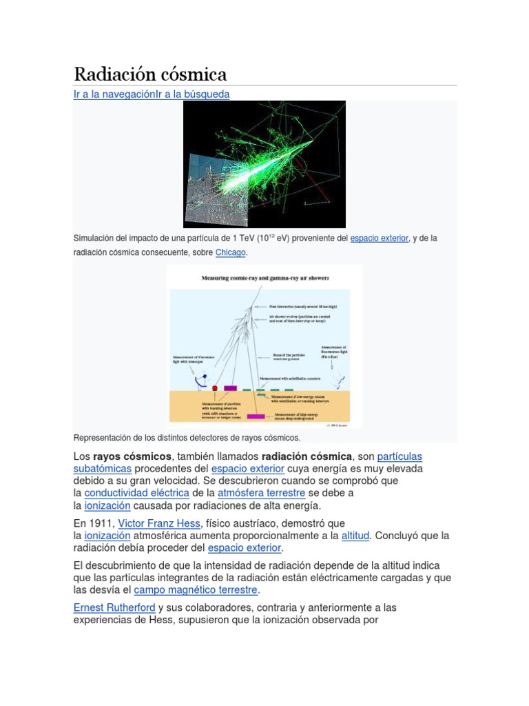 Radiación Cósmica | PDF | Rayo cósmico | Ciencias fisicas