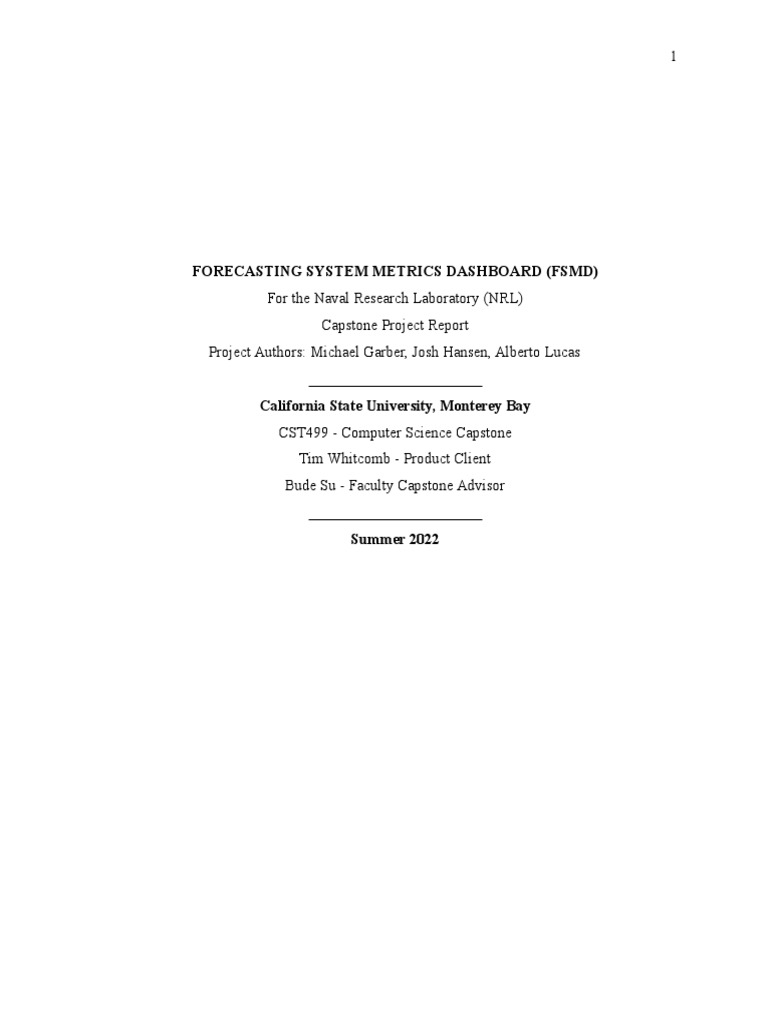 Capstone Report | PDF | Weather Forecasting | Usability