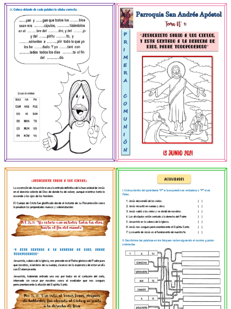 Tema 9 PC21 | PDF | Jesús | Ascension de jesus