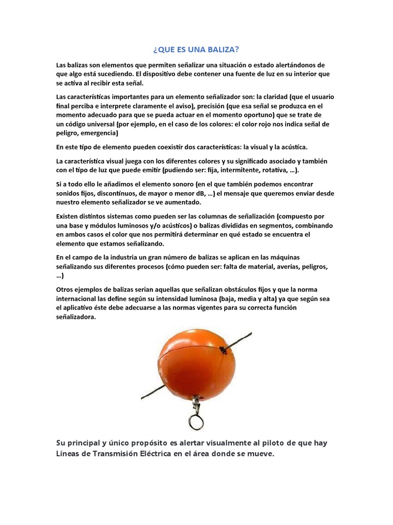Que Es Una Baliza | PDF | Color | Tornillo