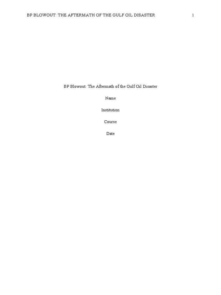 BP Blowout The Aftermath of The Gulf Oil Disaster | PDF | Bp | Oil Spill