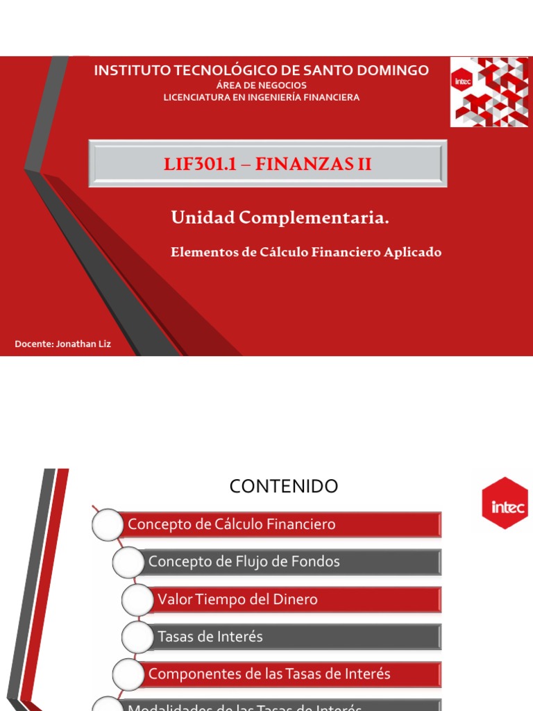 LIF301 - Unidad Complementaria | PDF | Interés | Tasas de interés