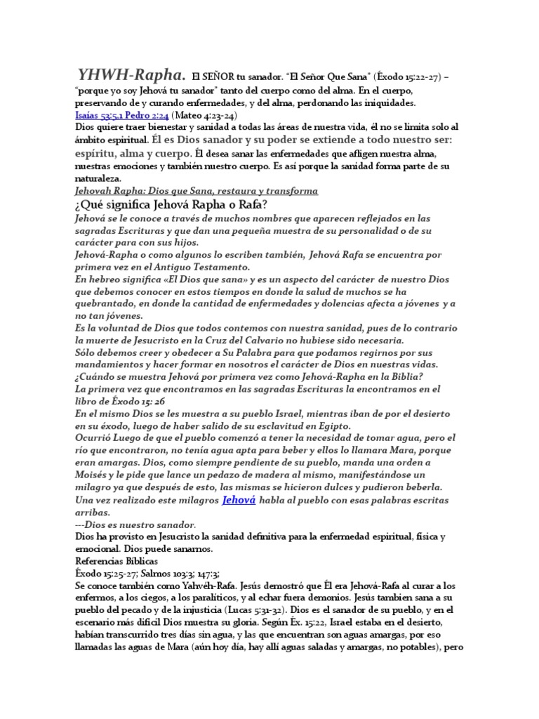 Jehova Rafa | PDF | Jesús | Biblia