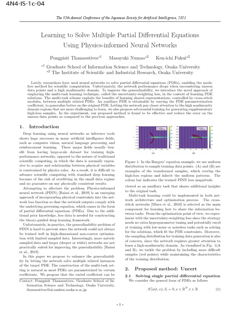 Learning To Solve Multiple Partial Differential Equations With DNN ...