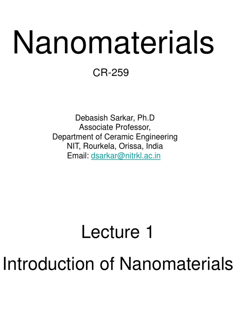Introduction To Nanomaterials | PDF | Nanotechnology | Nanomaterials