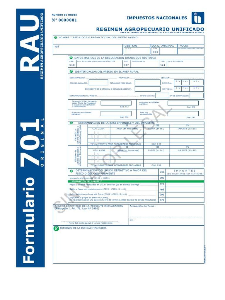 Formulario 701 | PDF