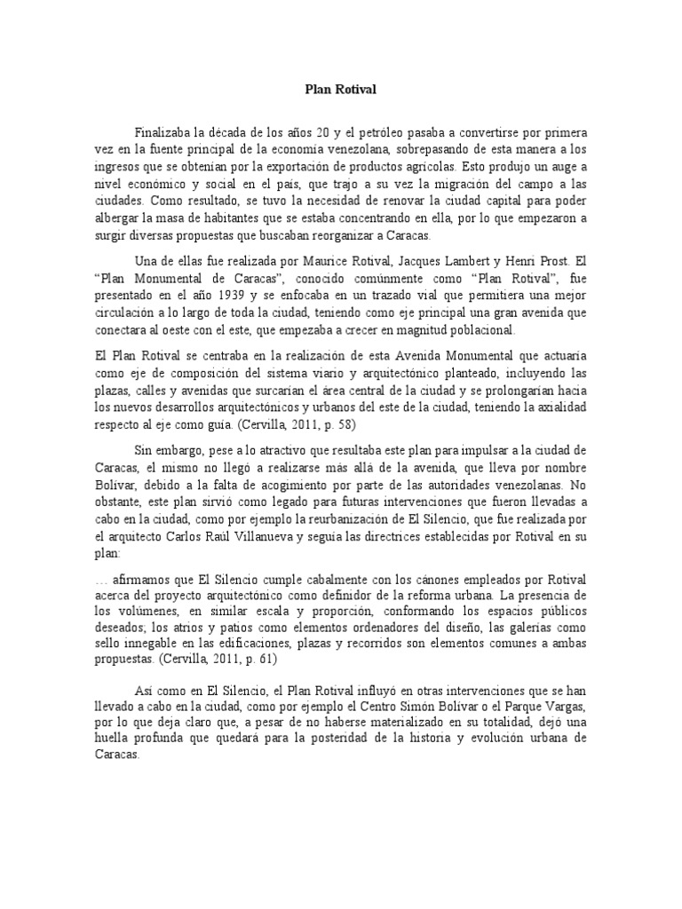 Plan Rotival | Descargar gratis PDF | Venezuela