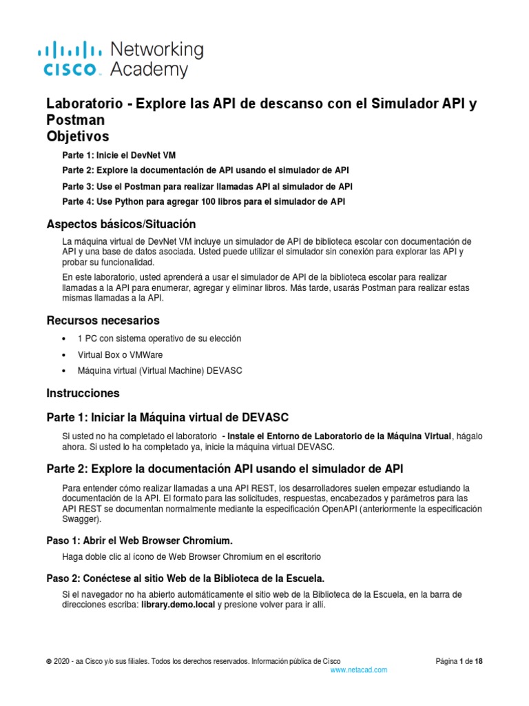 4.5.5 Lab Explore Rest Apis With API Simulator and Postman Es XL | PDF | Protocolo de ...