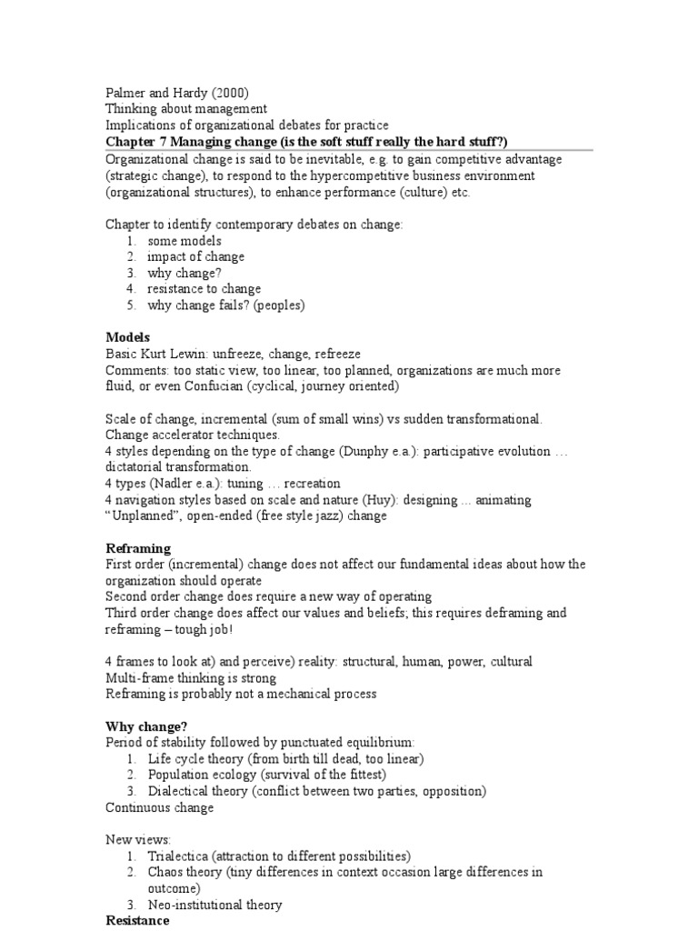 Managing Change: Types and Resistance | PDF | Change Management | Thought