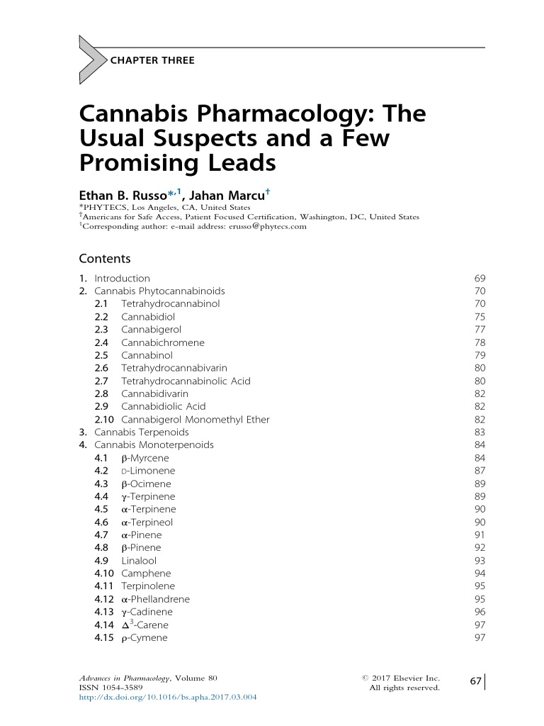 Russo, 2017 THC, CBD, CBG, CBC, CBN, CBDV, Cbda | Download Free PDF ...
