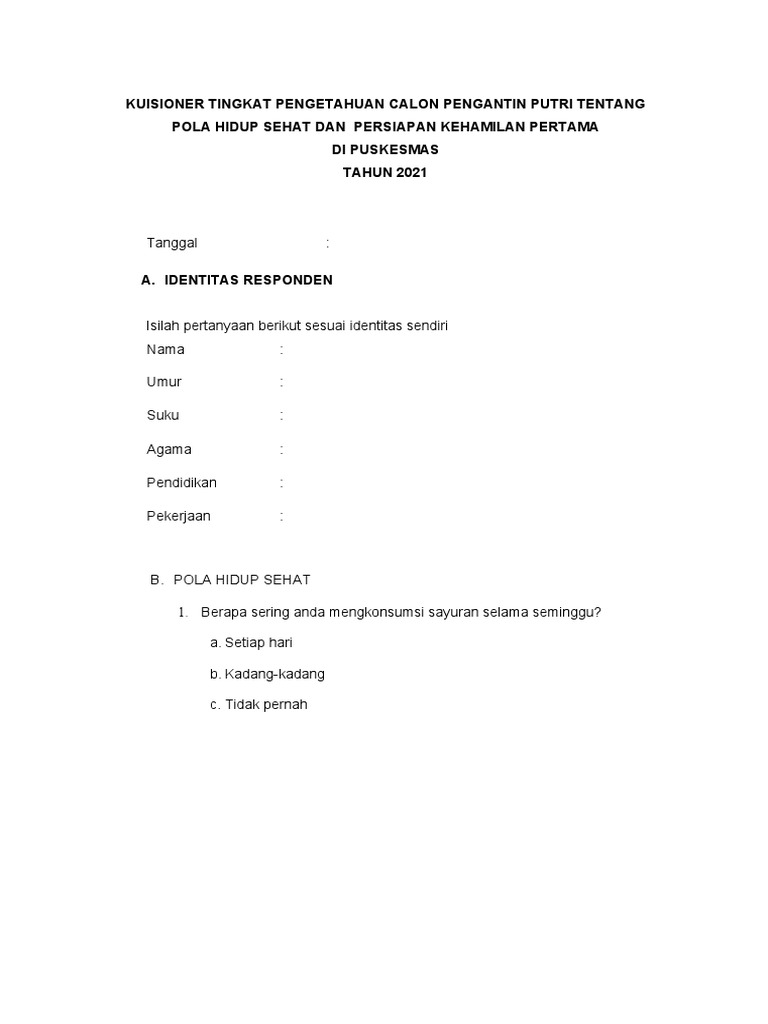 Pengetahuan Catin tentang Kesehatan Reproduksi | PDF