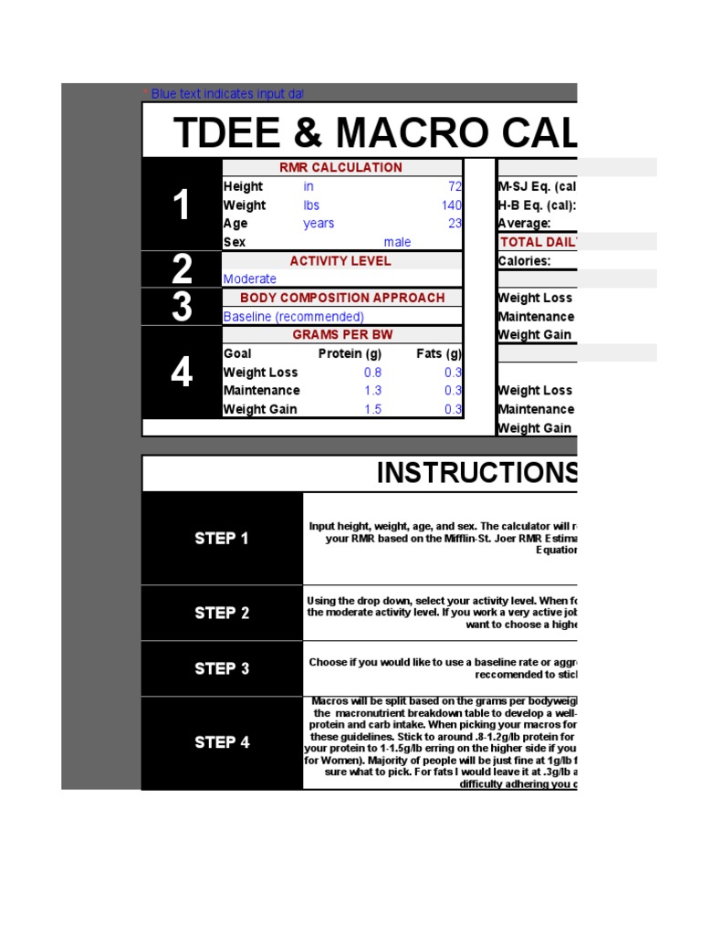 TDEE & Macro Calculator Guide | PDF | Dieting | Obesity