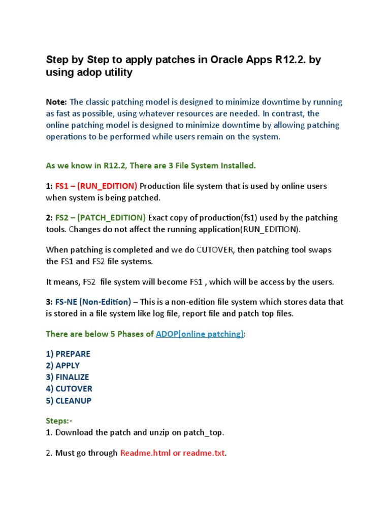 Oracle R12.2 Patching Guide | PDF | Computer Engineering | Information Age