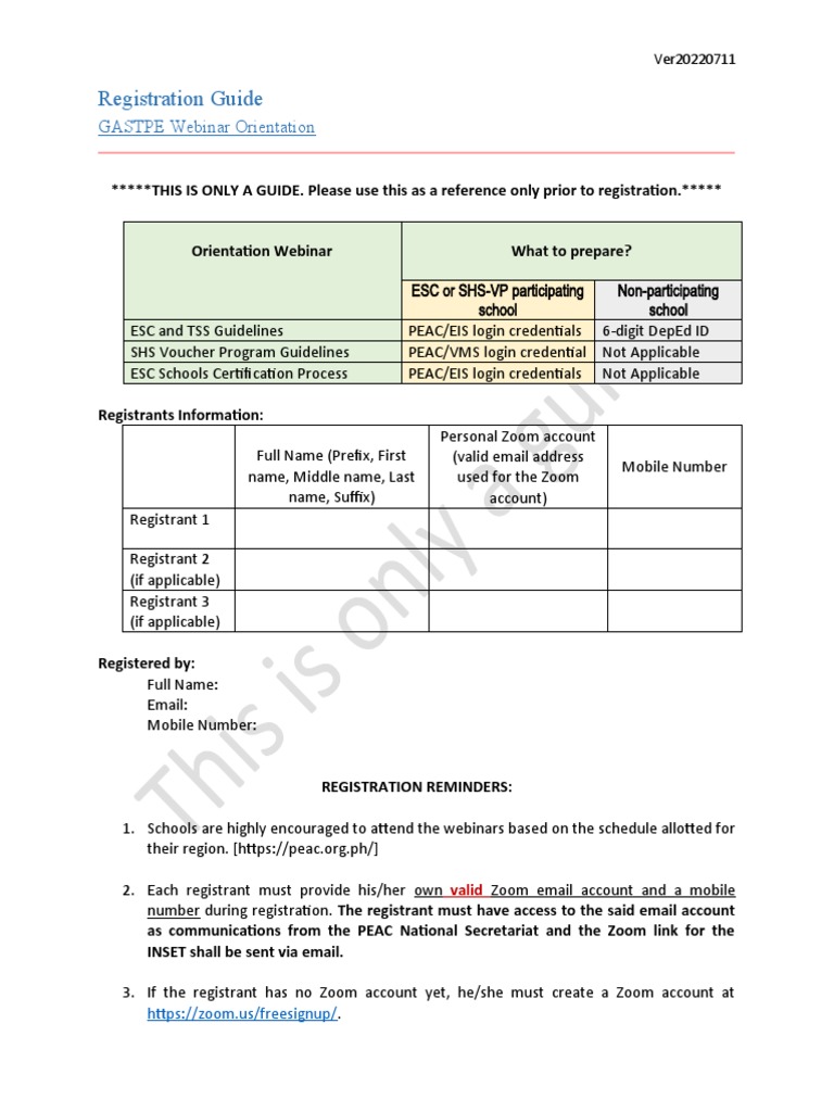 GASTPE Webinar Registration Guide | PDF | Email Address | Information ...