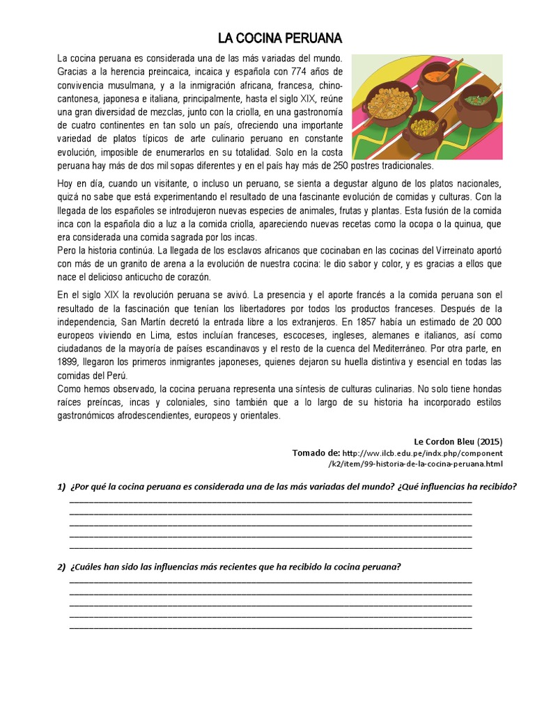 Lectura 90 - COMIDA PERUANA | PDF | Perú | Alimentos