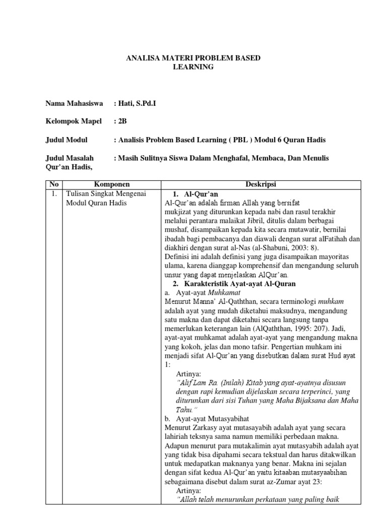 Tugas Analisis Materi Modul 6 | PDF