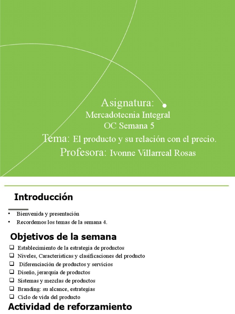 OC Semana 5. Mercadotecnia Integral | PDF | Producto (Negocio) | Marketing