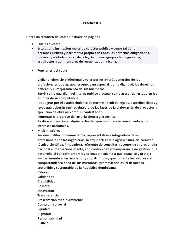 Resumen del CODIA y su Ley 6160 | PDF | Arquitecto | República Dominicana