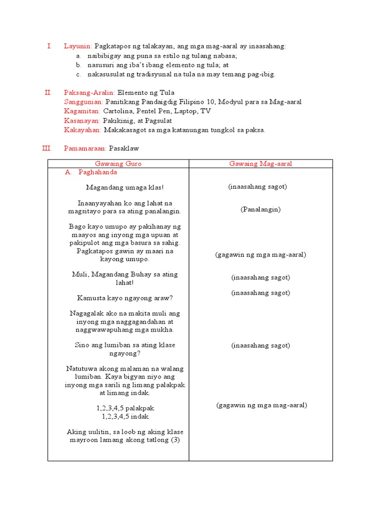 Elemento Ng Tula | PDF