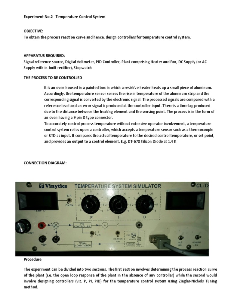 Experiment No2 Temperature Control System Objective Download Free 8695
