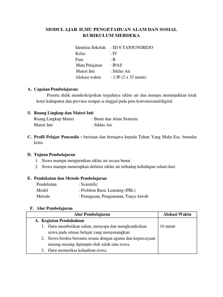 Modul Ajar Siklus Air | PDF