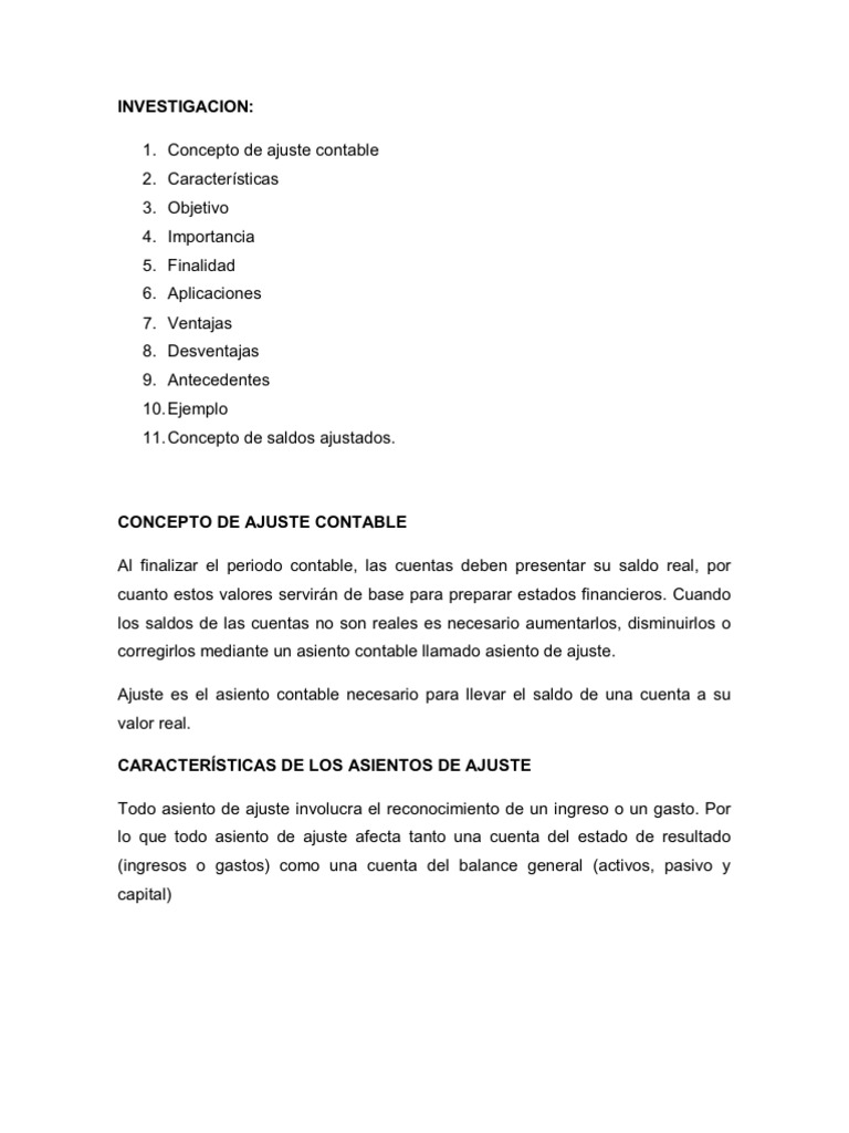 Ajuste Contable | PDF