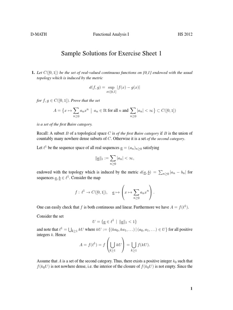 Sample Solutions For Exercise Sheet 1 | PDF | Mathematical Objects ...