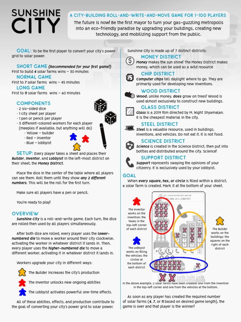 Sunshine City Rules | PDF
