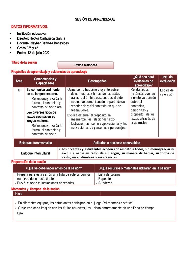 Comprensión de textos históricos a través de la lectura y análisis de ...