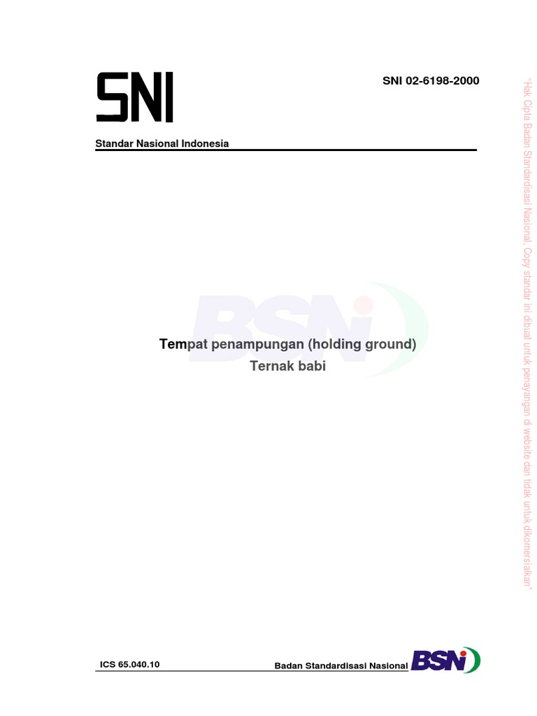 SNI 02-6198-2000 Kapal Motor Untuk Angkut Domba Kambing | PDF