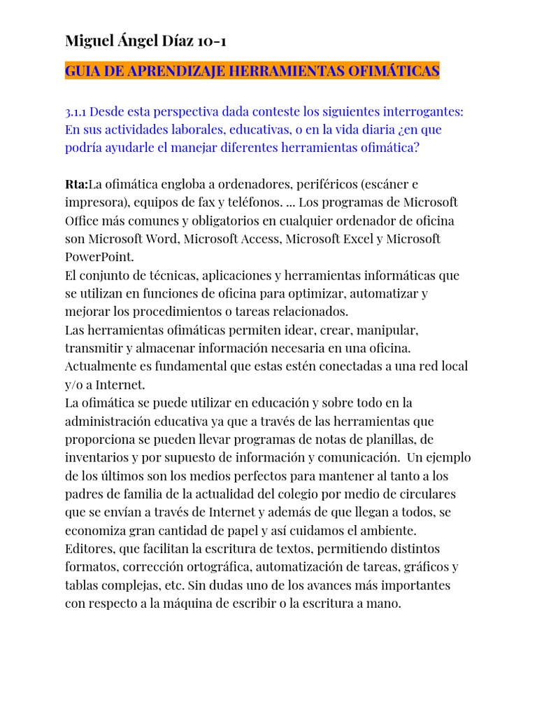 Herramientas Ofimáticas MADO | PDF | Microsoft Office | Software de la aplicacion