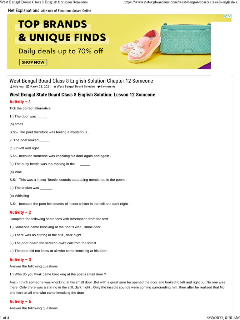 Someone Came Knocking: An Analysis of the Poem 'Someone' from the West ...