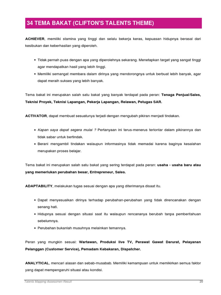34 Peta Bakat | PDF