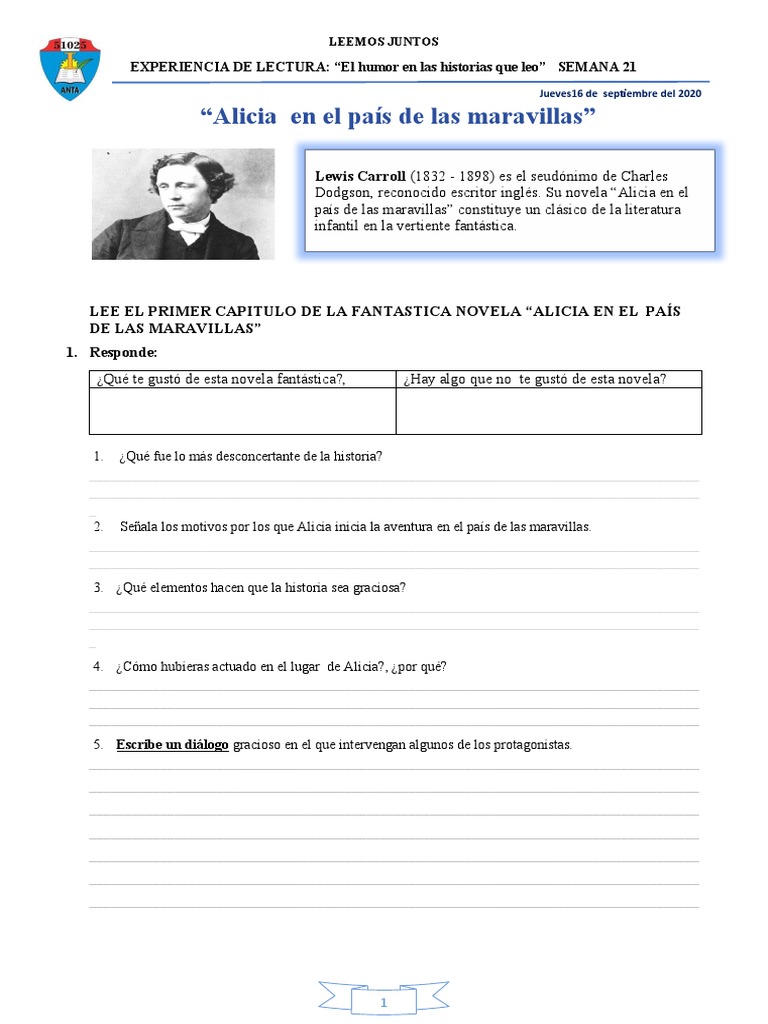 Alicia en El Pais de Las Maravillas | PDF | Las aventuras de Alicia en ...